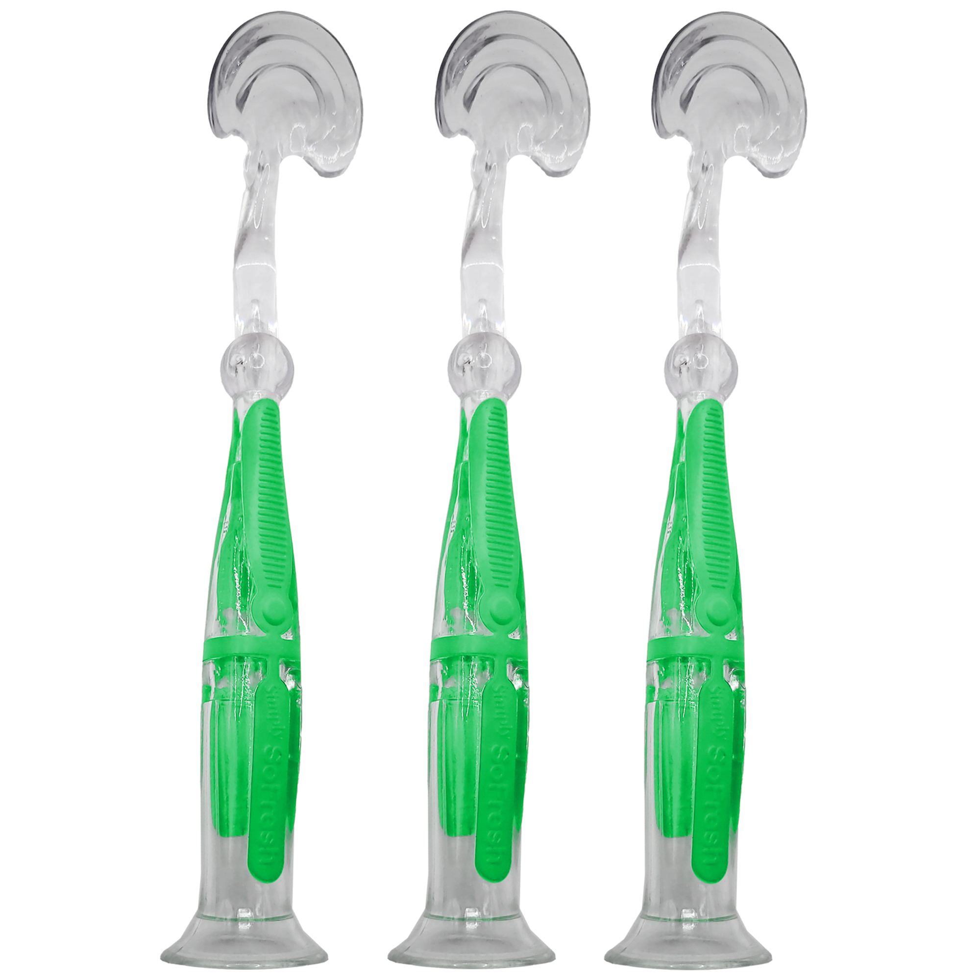 3 Green Standing Tall Tongue Scrapers Bundle